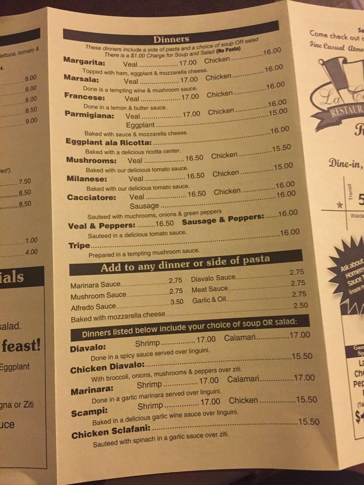 Menu at La Costa Verde restaurant, Depew
