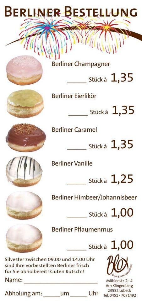 Speisekarte von Blox Snack & Kaffee Spezialitäten cafe, Lübeck