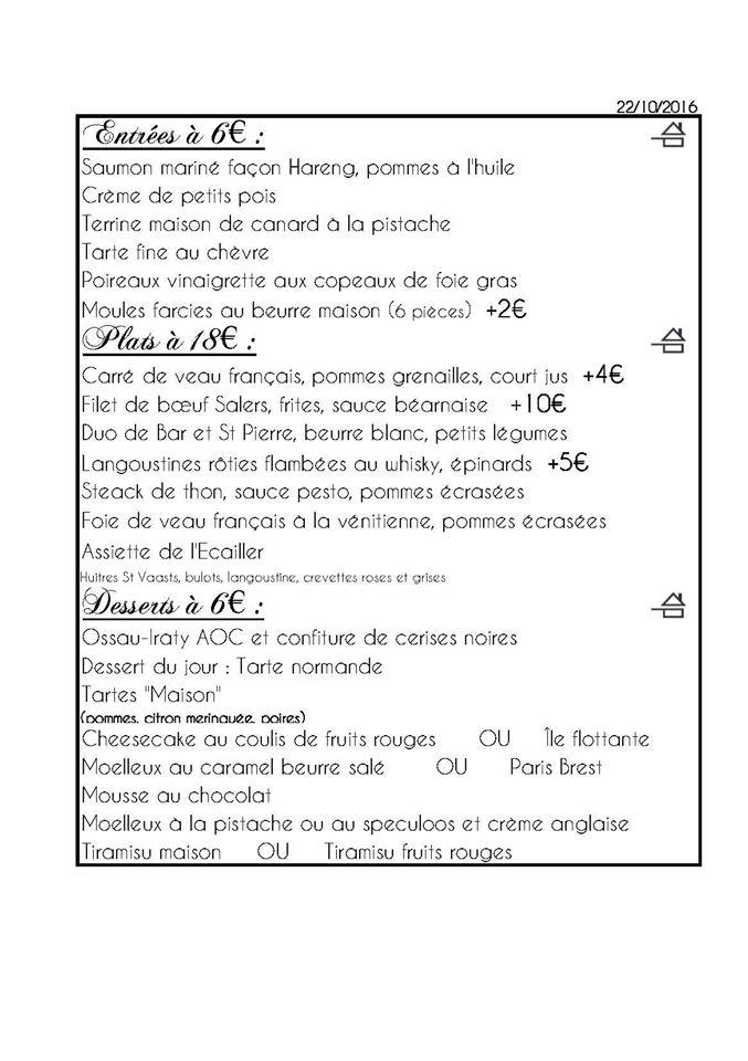 Menu at Brasserie 1901 Courbevoie restaurant, Courbevoie