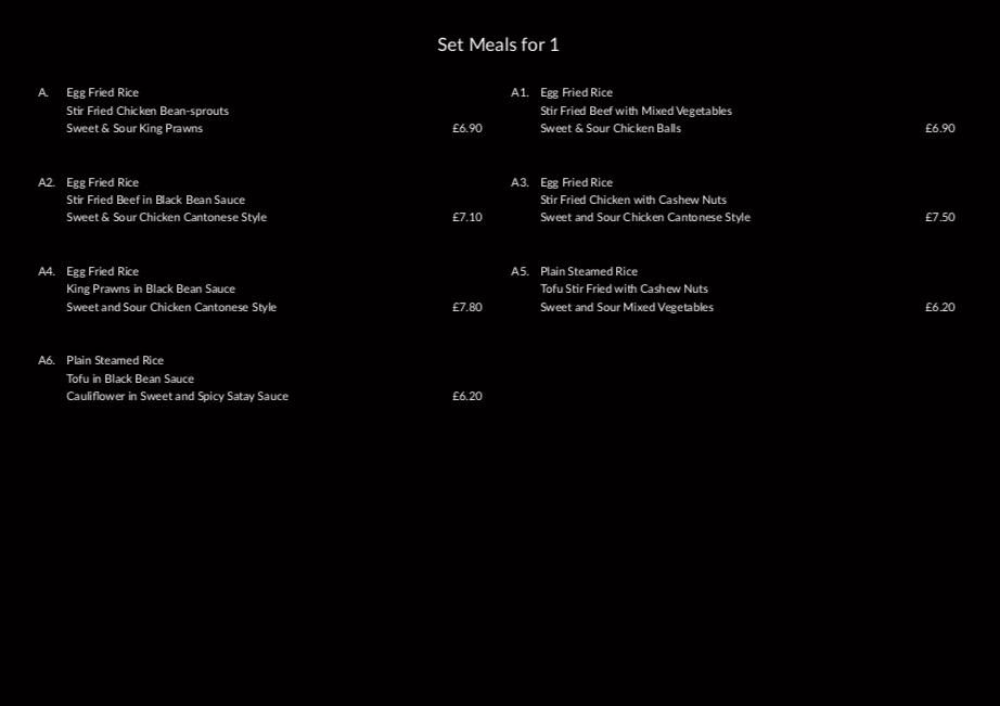 Menu at Chung's Chinese fast food, Hounslow, 13 New Heston Rd