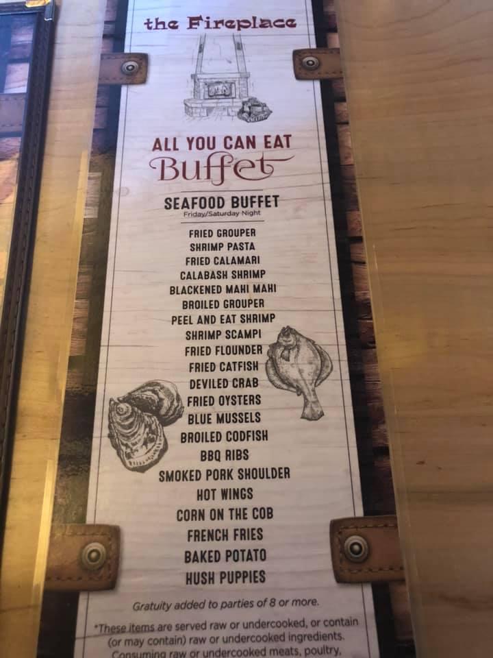 Menu at The Fireplace Restaurant, Asheville