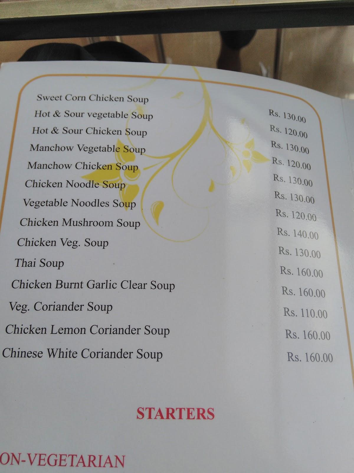 Menu at Charnock City, Alisha, Birkulti - Jaynagar Rd