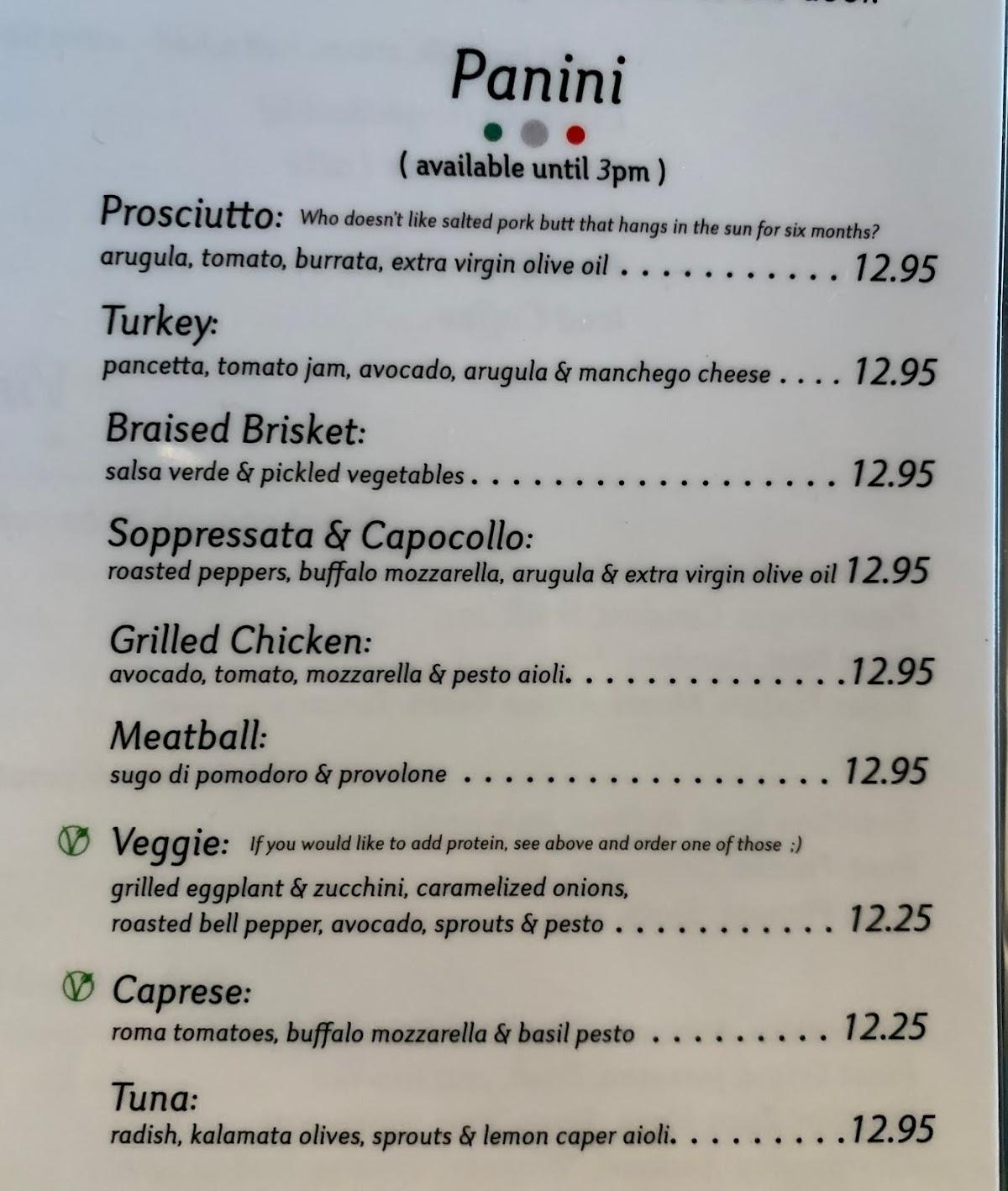 Menu at Made In Italy Bistro pizzeria, Westlake Village