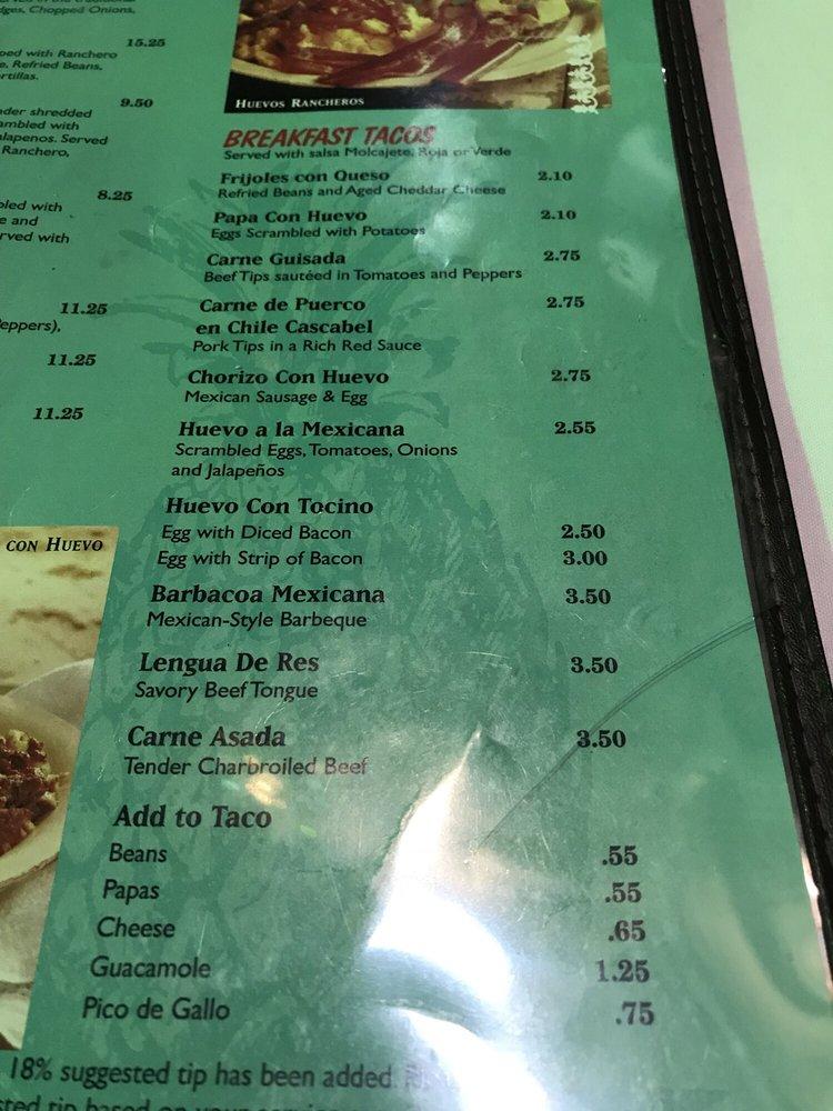 Menu at Mi Tierra Cafe y Panaderia, San Antonio