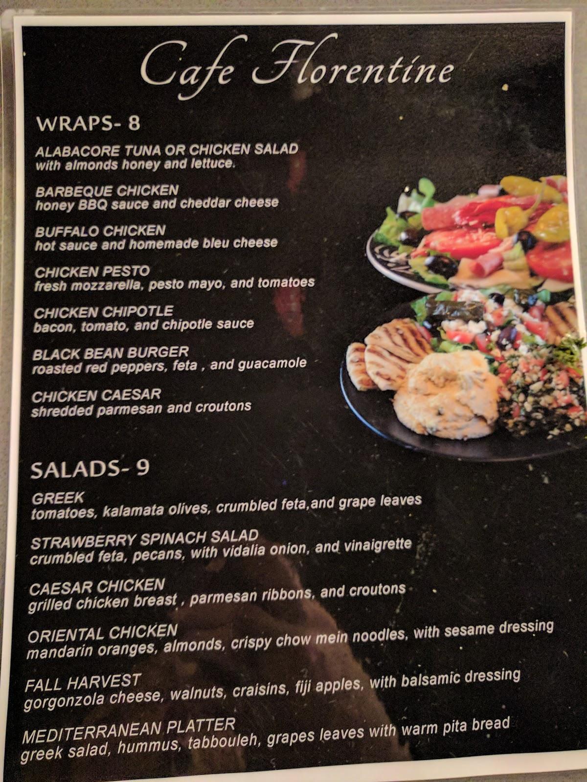 Menu at Cafe Florentine, New Hartford, Clinton St