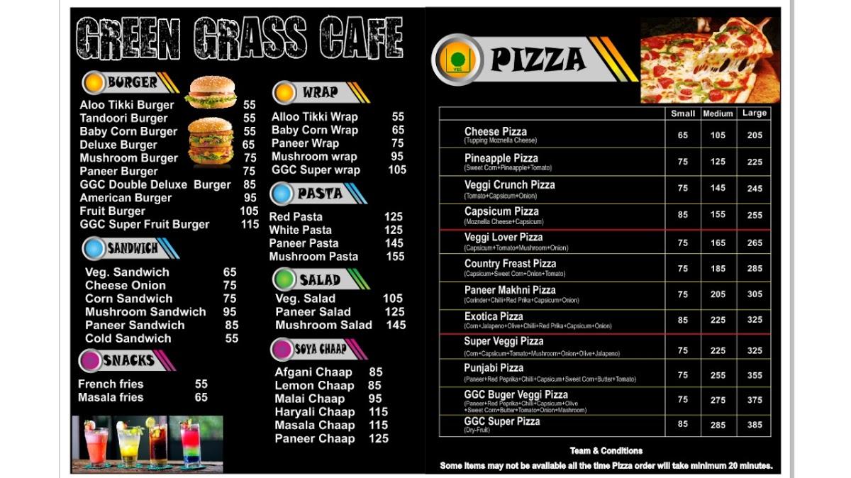 Menu at Green Grass Cafe, Barnala