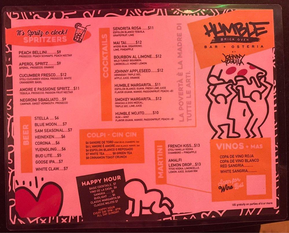 Menu at HUMBLE BRICK OVEN BAR + COCINA, Linden