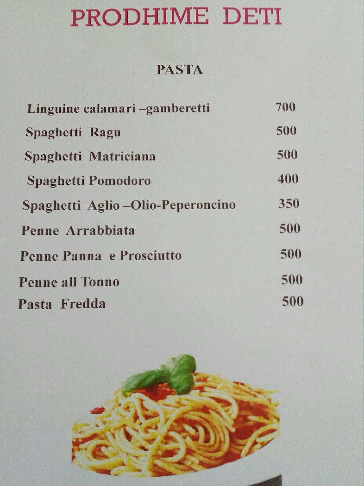 Menu au Restaurant Prodhime Deti, Vlora, FF4M+399