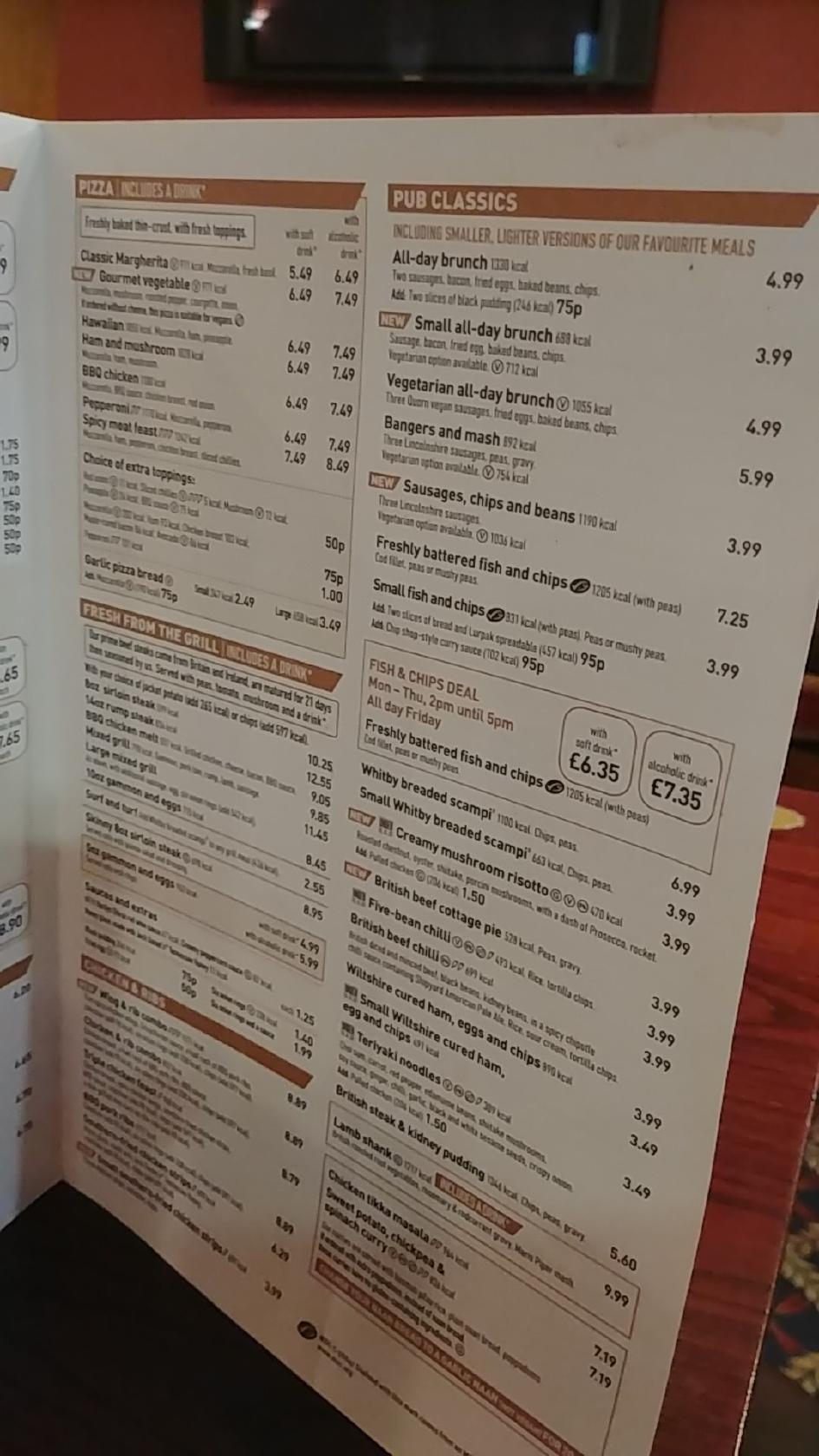 Menu at The Premier - JD Wetherspoon pub & bar, Widnes, 93-99
