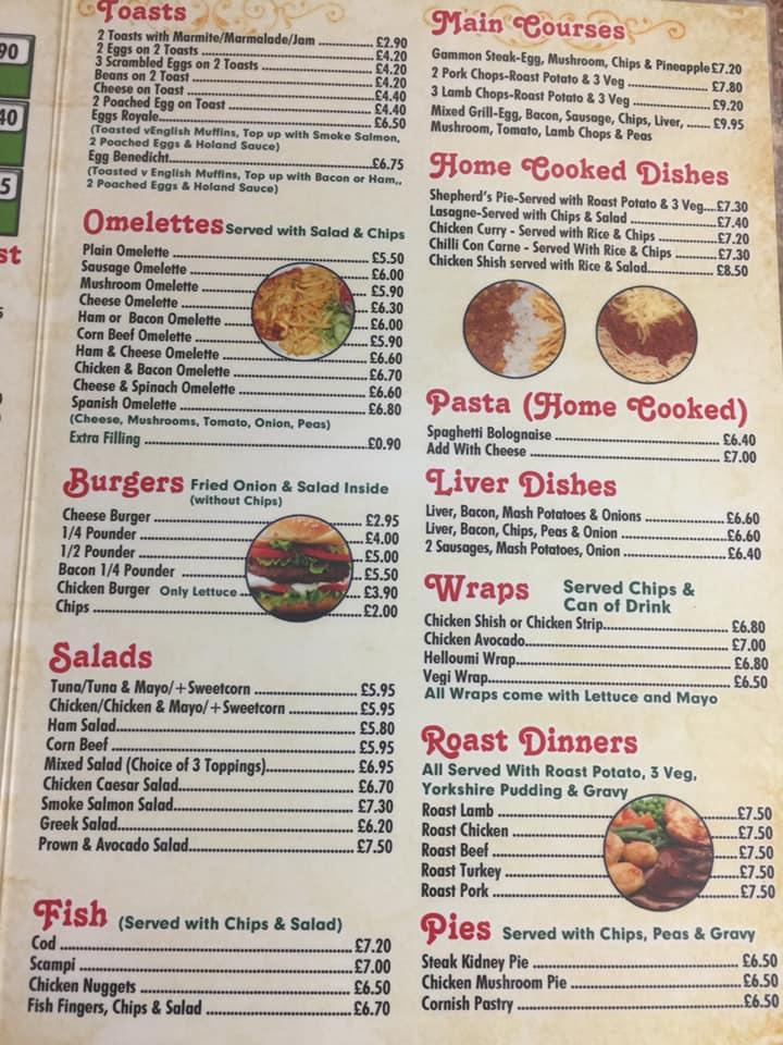 Menu at Rocca Cafe Lounge, Beck Row