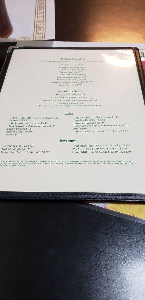 Menu at Castillo's Restaurant Inc, Cudahy