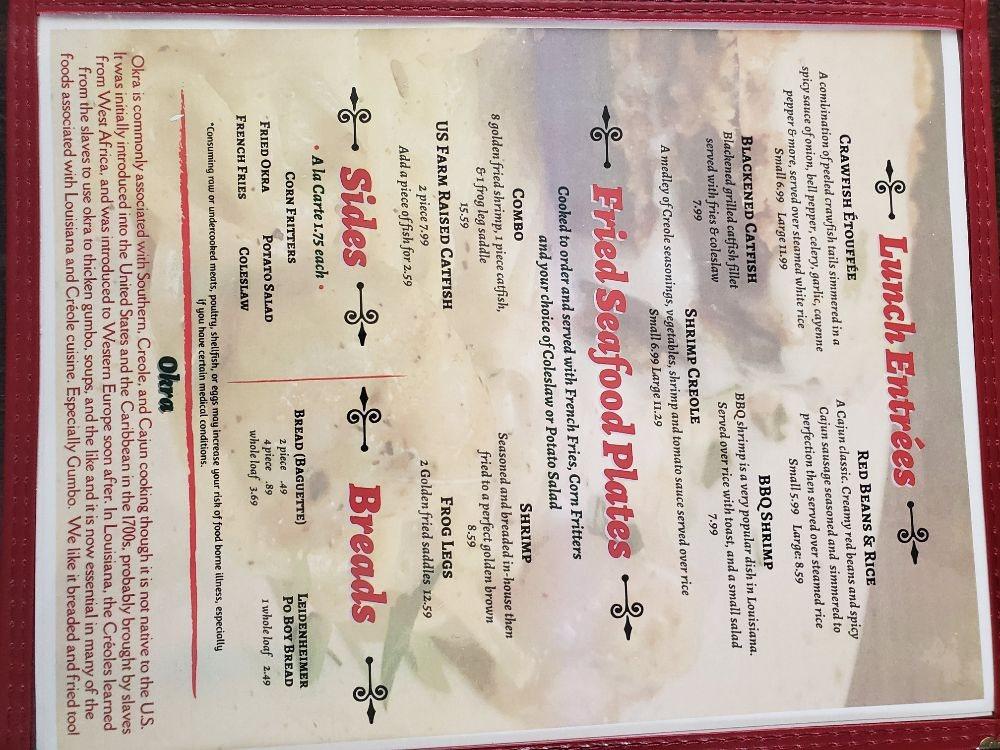 Menu at Cooyons restaurant, Mountain Home