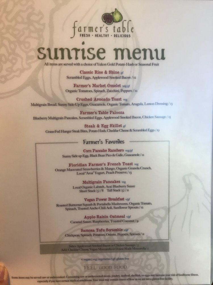Farmers Table Boca Raton Fl Menu | Cabinets Matttroy