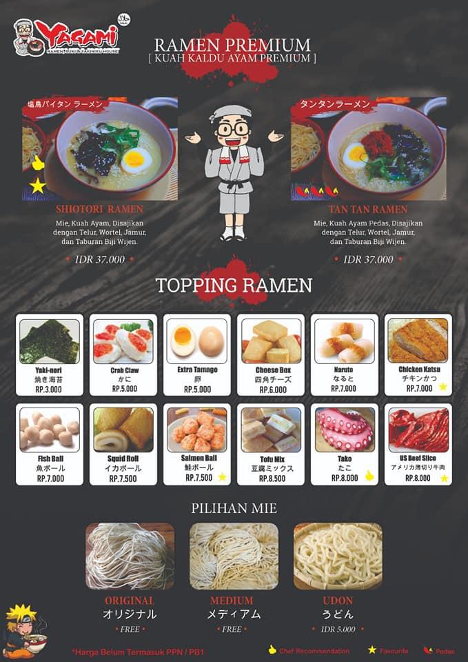 Menu at Yagami Ramen House Bojonegoro restaurant, Bojonegoro