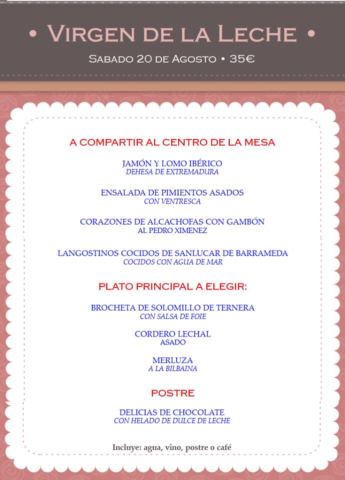 Menu at Hotel Hidalgo restaurant, Esquivias