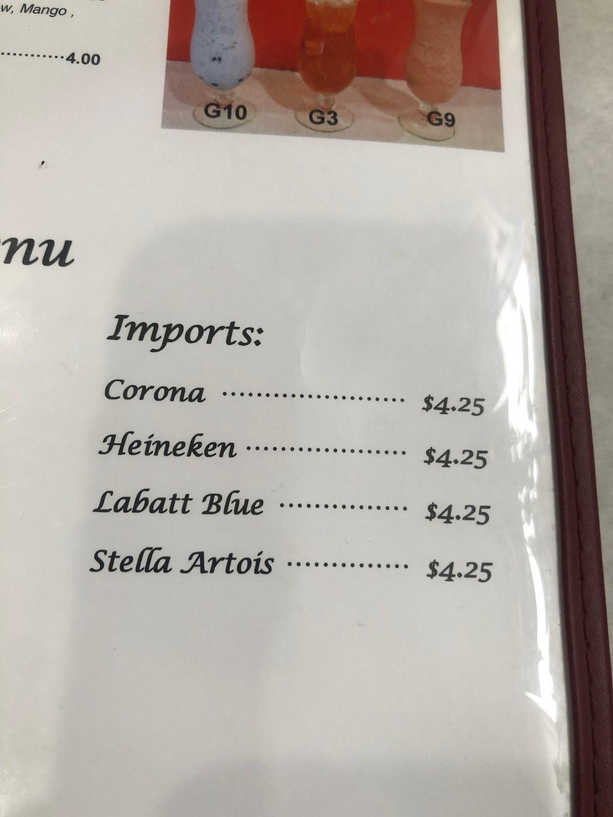 Menu at Phở Thắng Café restaurant, Cleveland