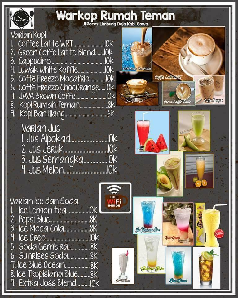 Menu at Warkop RUMAH TEMAN restaurant, Sungguminasa, Jl. Poros Limbung Doja