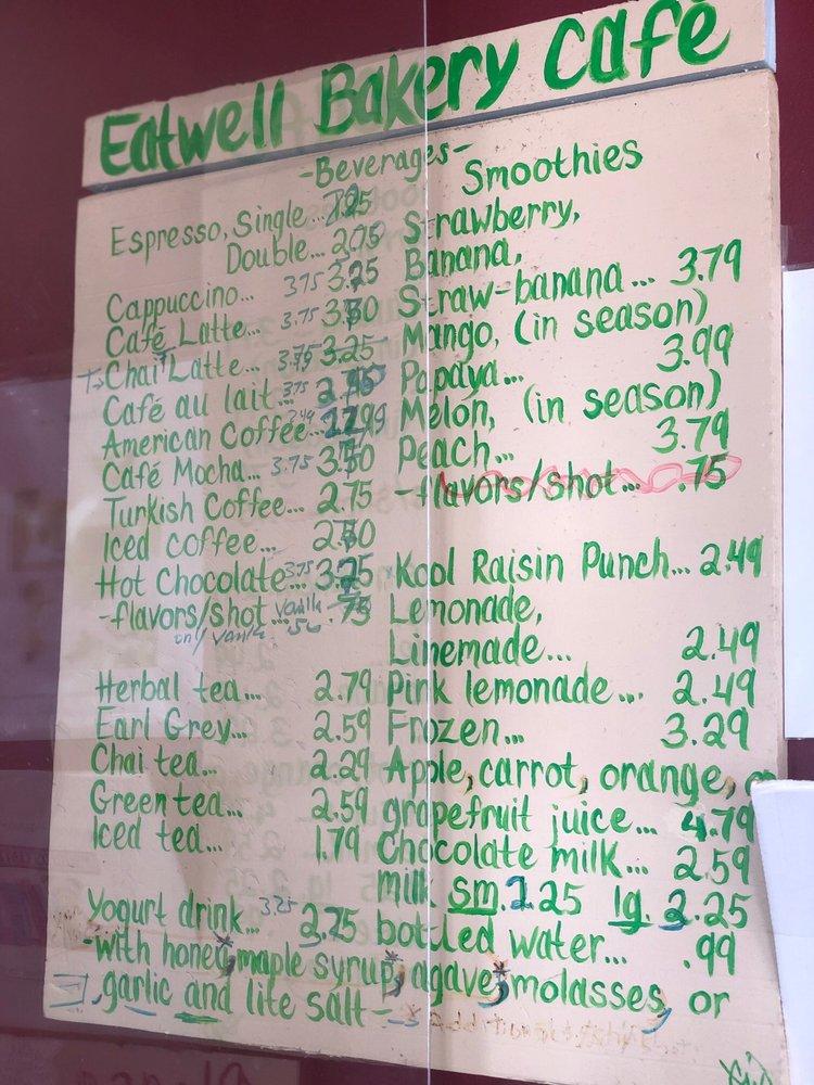 Menu at EatWell Bakery Cafe, Houston