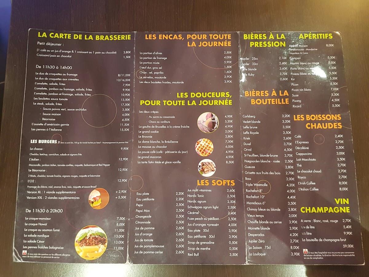 Menu au La Bouchée d'O2, La Louvière