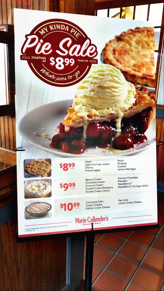 Menu at Marie Callender's restaurant, Camarillo