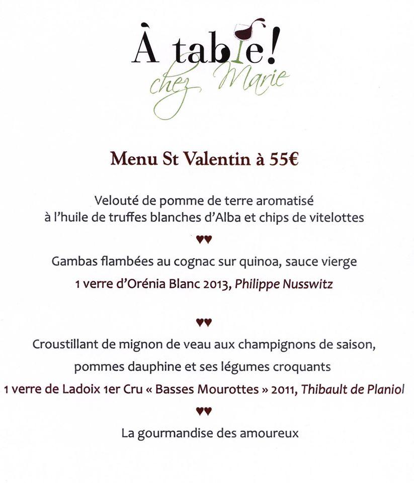 Menu au A Table ! chez Marie restaurant, Hagenthal-le-Bas