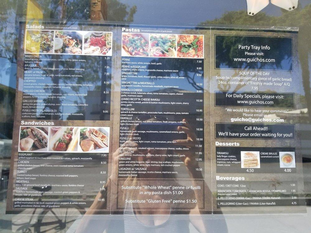 Menu at Guichos Eatery desserts, Carpinteria