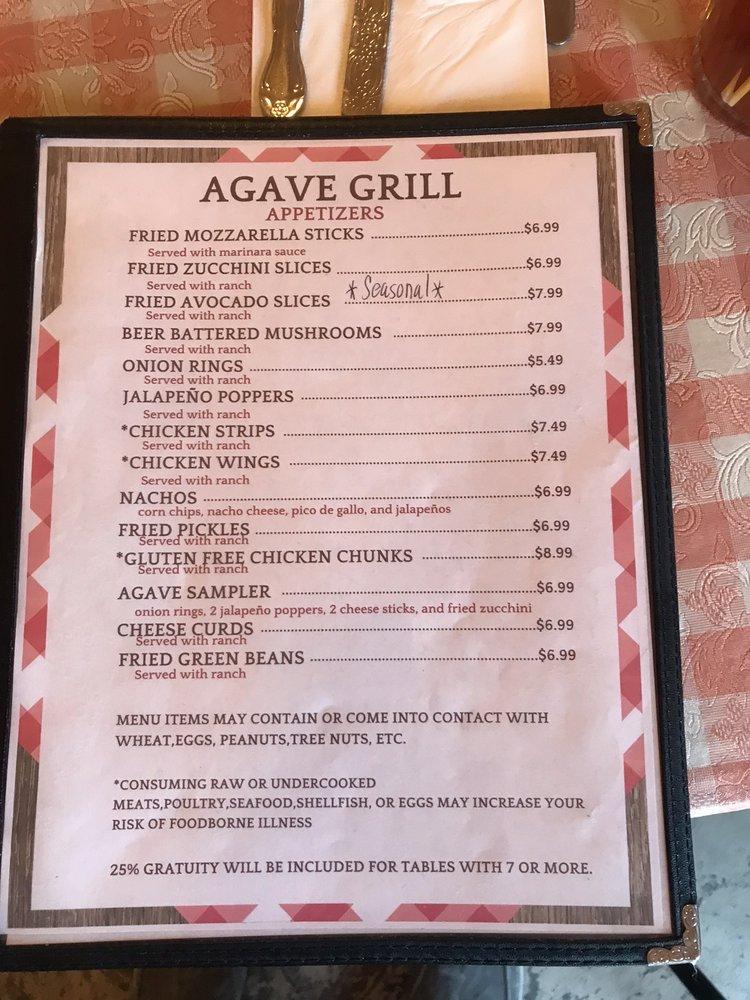 Menu at Agave Grill steakhouse, Ajo