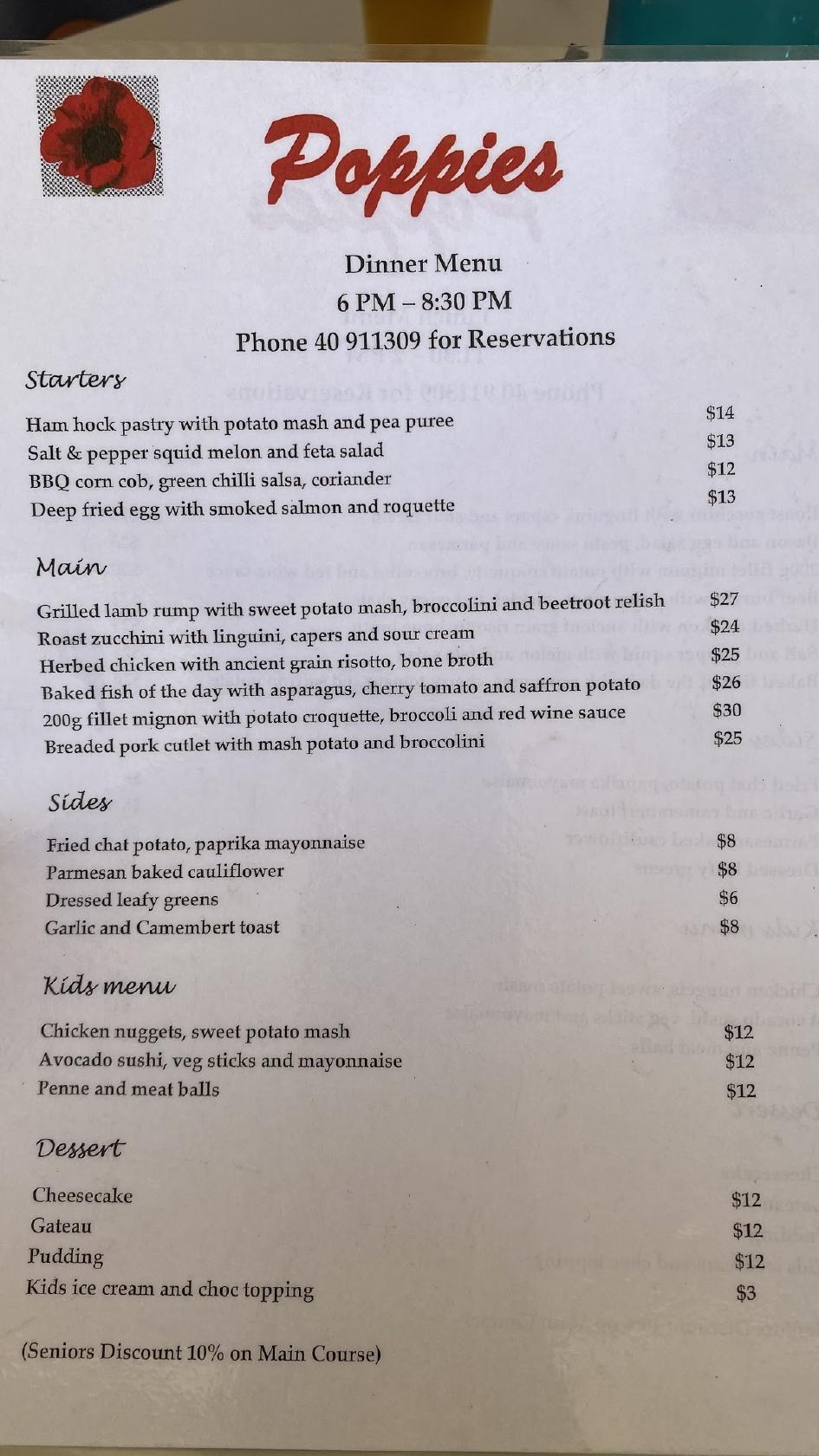 Menu at Atherton RSL pub & bar, Atherton