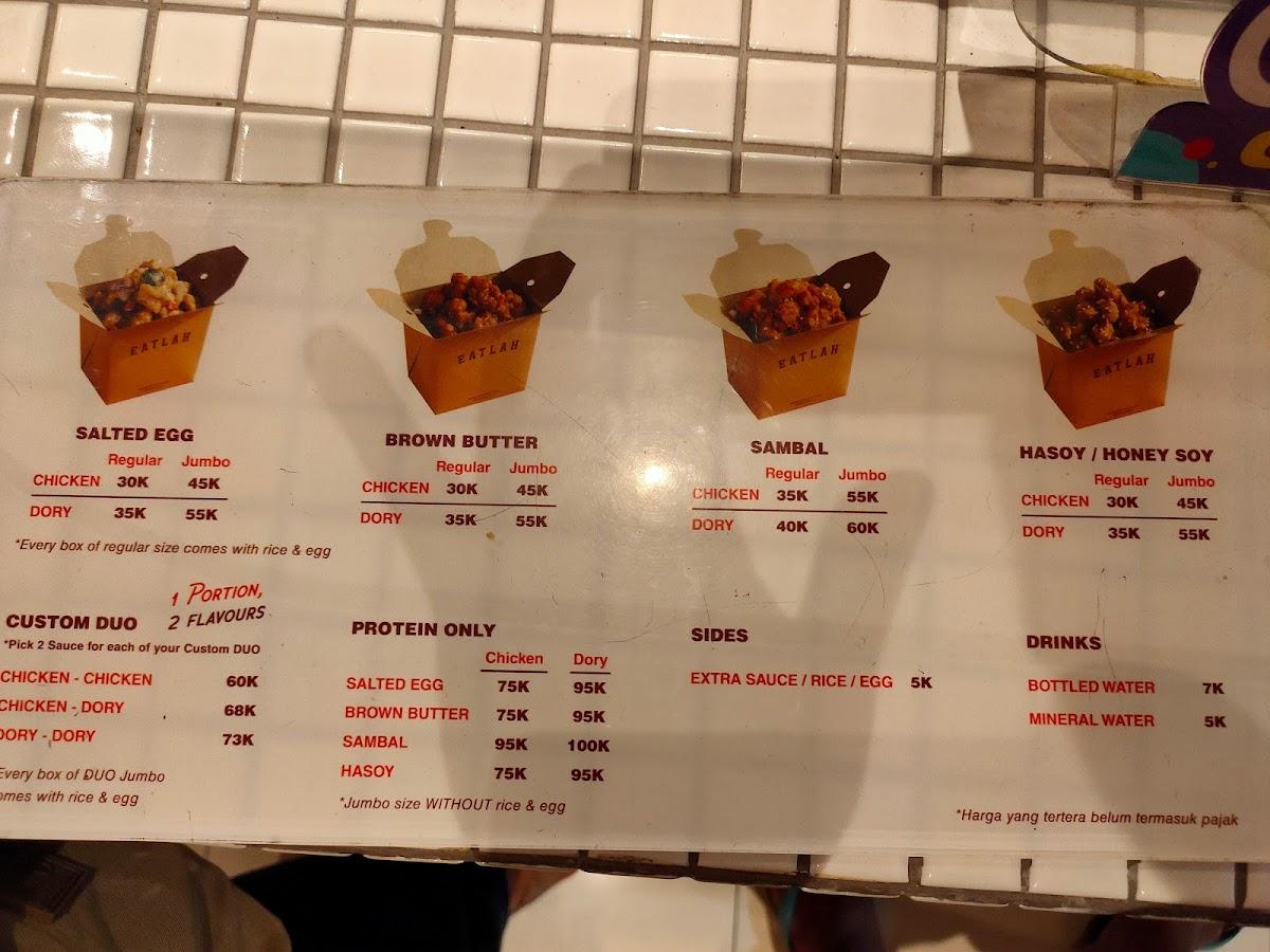 Menu at EATLAH MALANG restaurant, Malang