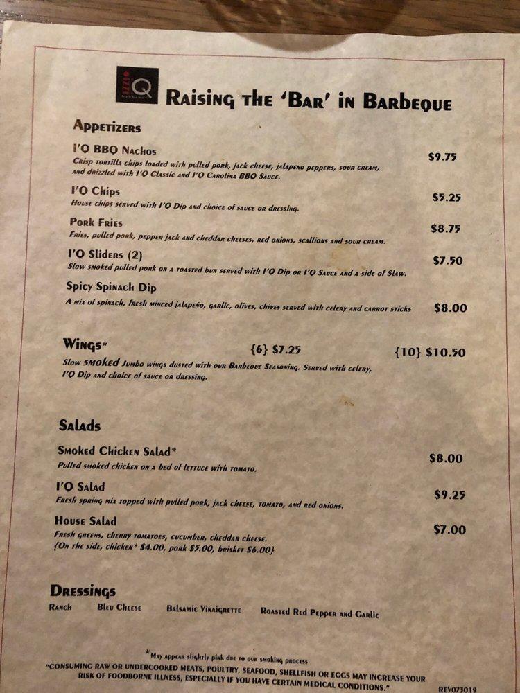 Menu at Izzi ‘Que Barbeque, Shelby