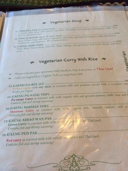 Menu at Lemongrass Thai Restaurant, Fairbanks
