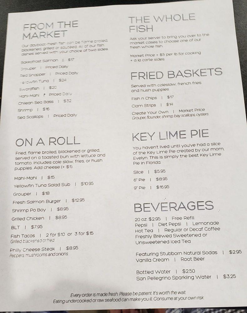 Menu at Lighthouse Seafood Market & Cafe, Lake Mary, 101 N Country Club Rd