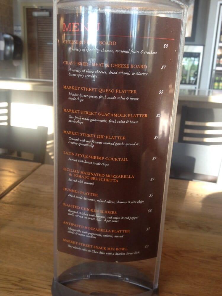 Menu at Market Street restaurant, Flower Mound