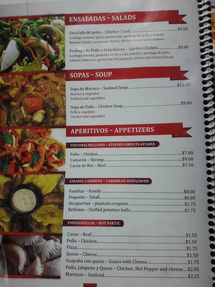 Menu at Rincón Criollo Restaurant, Grand Rapids