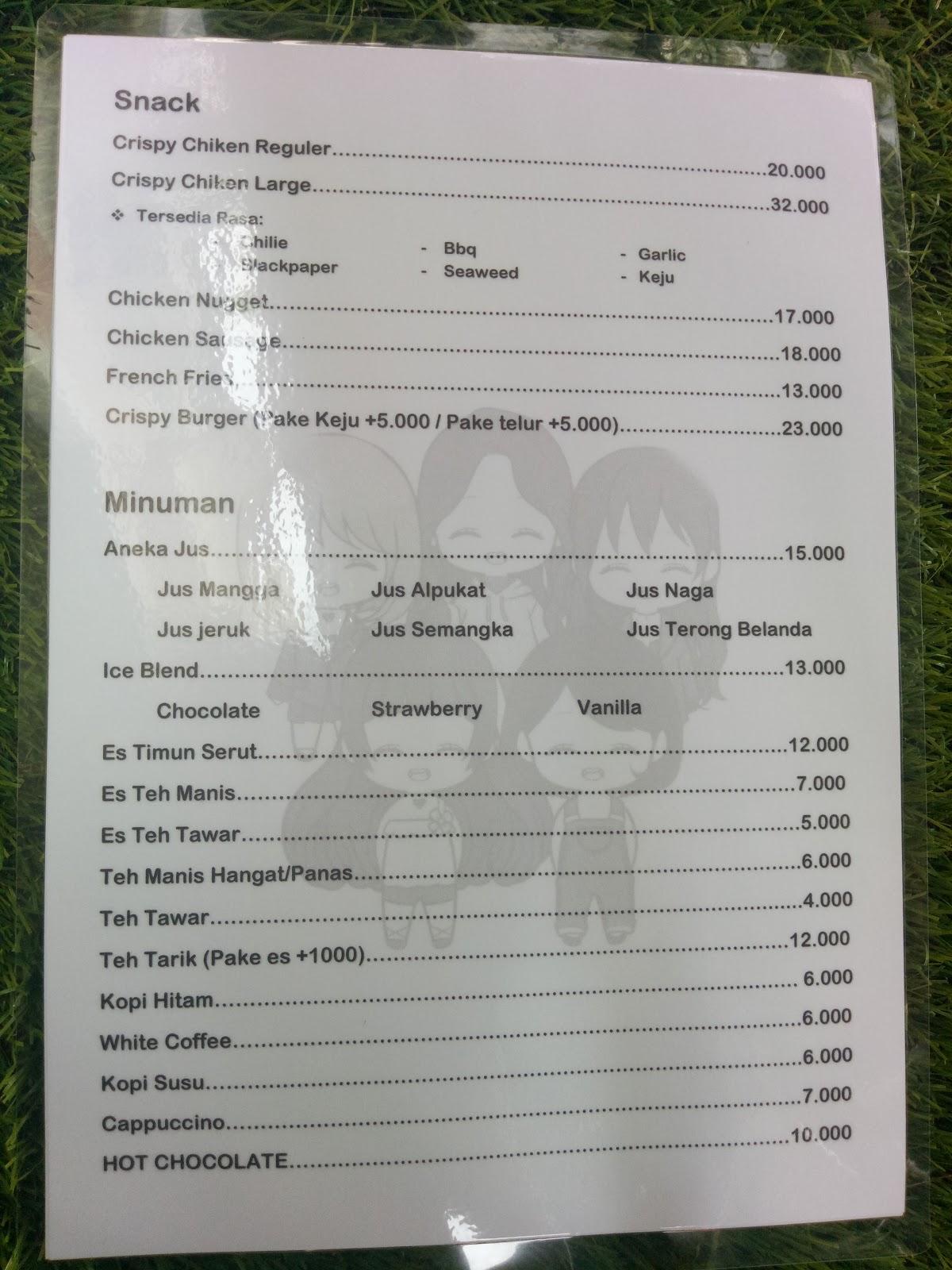 Menu at Kedai Lima Putri Sentul restaurant, Sumur Batu