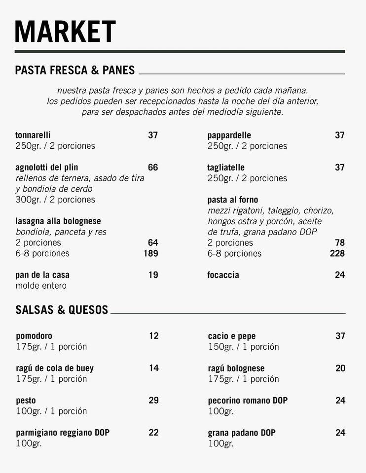 Carta de Troppo Restaurante, Lima