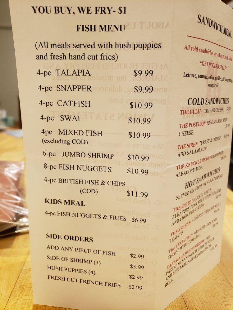 Menu at Get hooked fish fry and market restaurant, Apple Valley