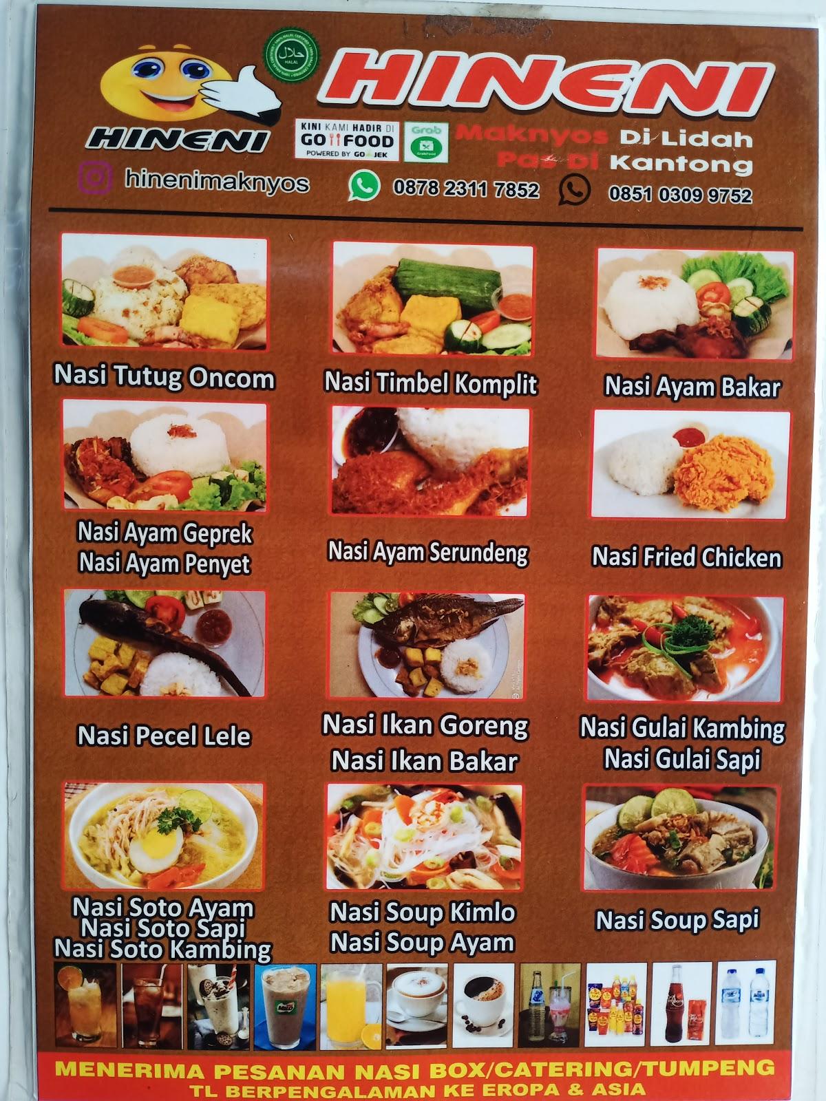 Menu at Hineni Maknyos Di Lidah cafe, Bandung