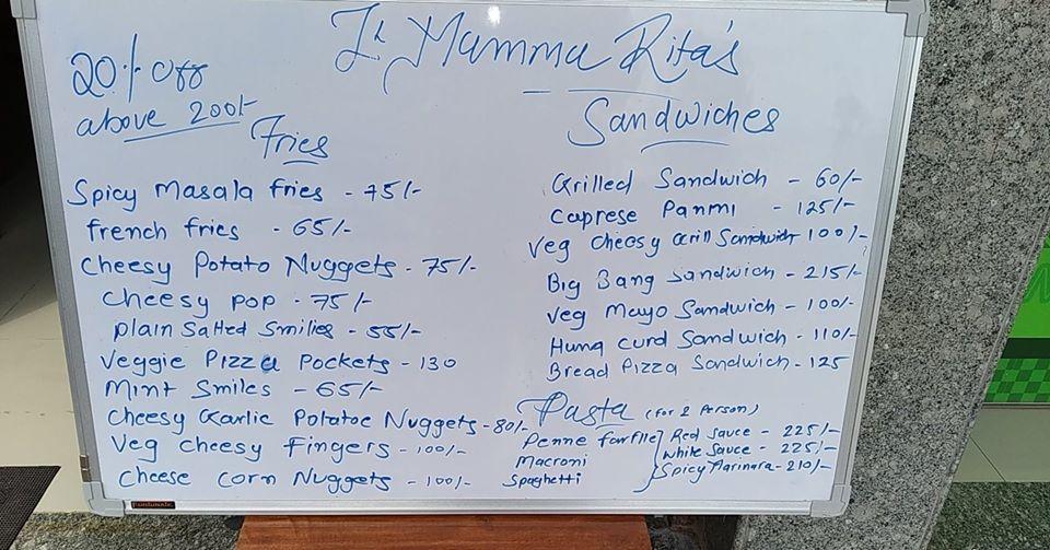 Menu at IL Mamma Rita’s, Nadiad