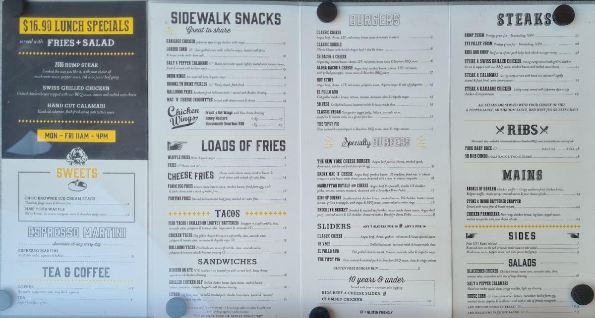 Menu at 5 Boroughs Springwood restaurant, Slacks Creek
