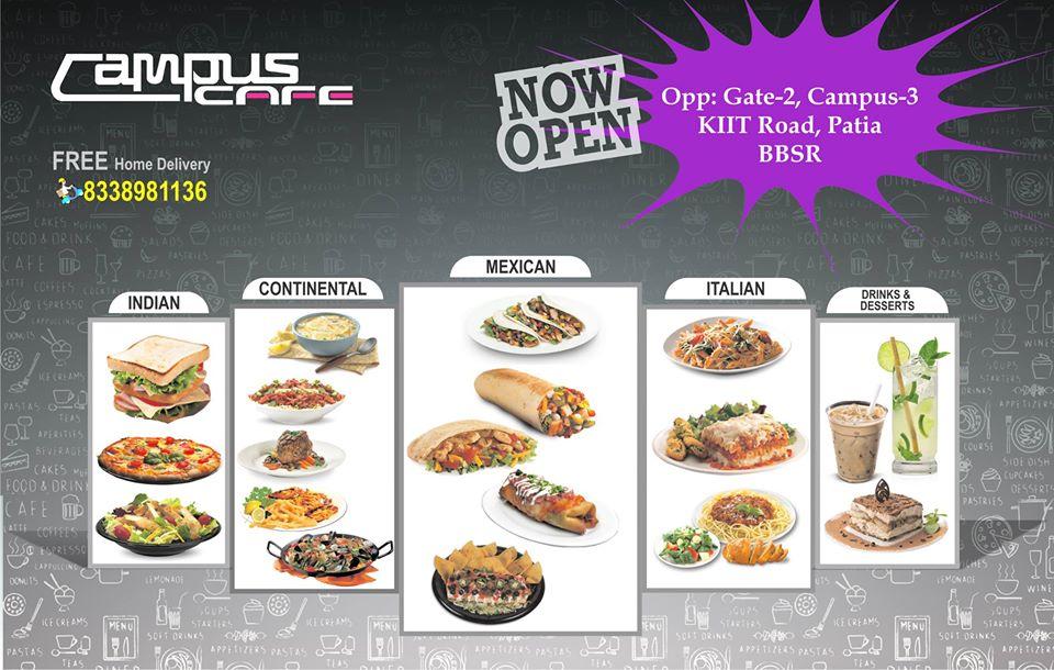 Menu at Campus Cafe, Bhubaneswar, KIIT Road