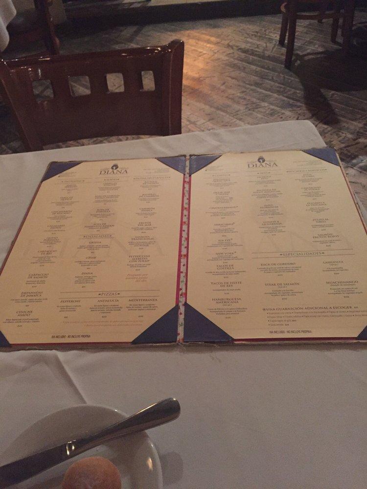 Carta del restaurante La Diana, Ciudad Juarez, Av. Paseo del la ...