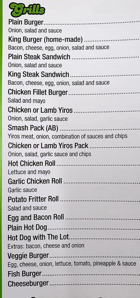 Menu at Green Corner Kitchen fast food, Gawler