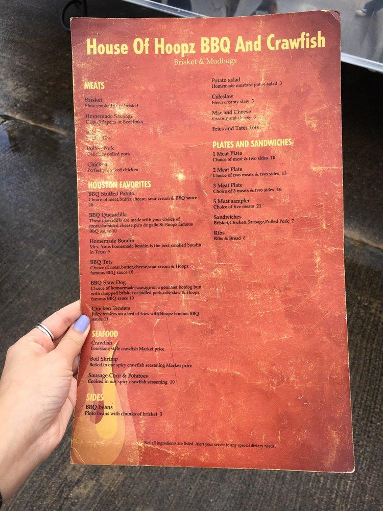 Menu at House of Hoopz restaurant, Houston