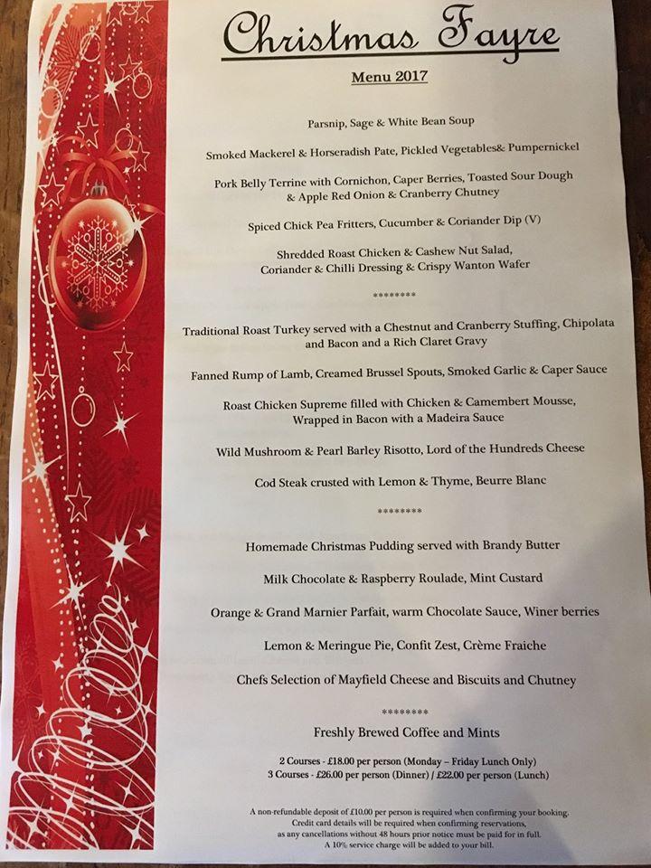 Menu at The Middle House pub & bar, Mayfield
