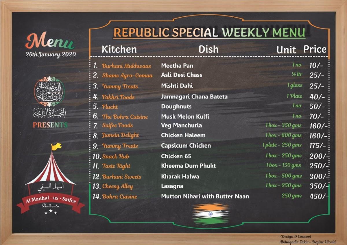 Menu at The Bohra Kitchen - Manhal Saifee, Secunderabad