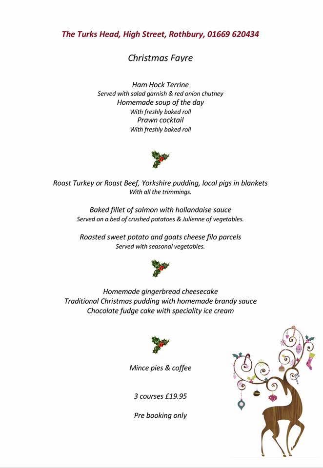 Menu at The Turks Head pub & bar, Rothbury