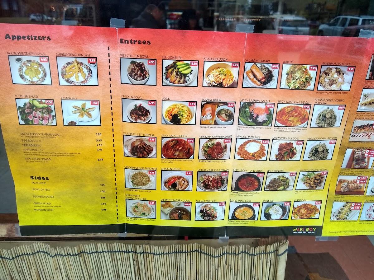 Menu at Maki Boy Las Colinas restaurant, Irving, N Belt Line Rd Ste 110