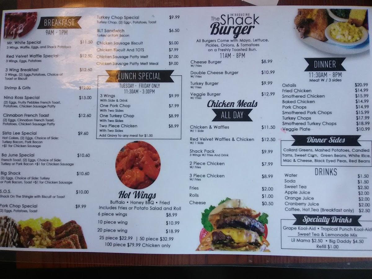 Menu at Soul Food Shack restaurant, Gardena