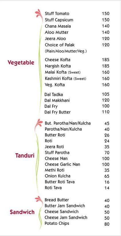 Menu at Tulsi Restaurant, Bhavnagar, Ground Floor